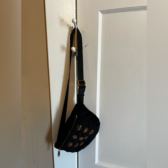 Bags | Brandless Black Velvet Crossbody With Vintagestyle Bug Decal ...